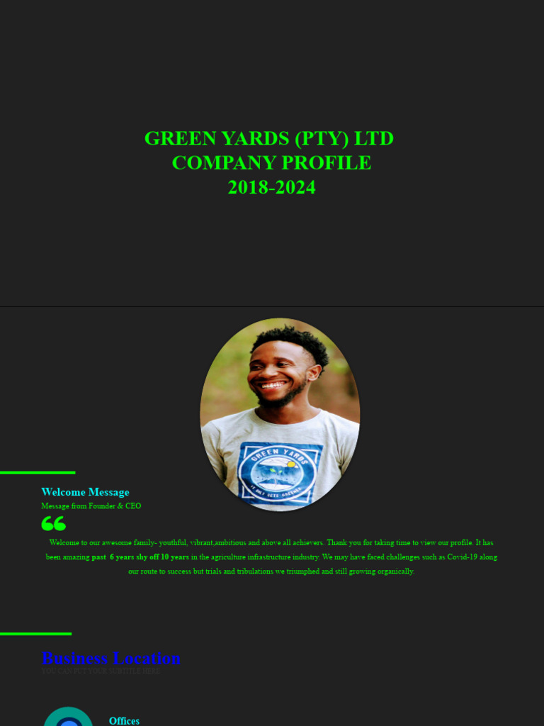 Green Yards Company Profile | PDF | Agriculture | Food Security