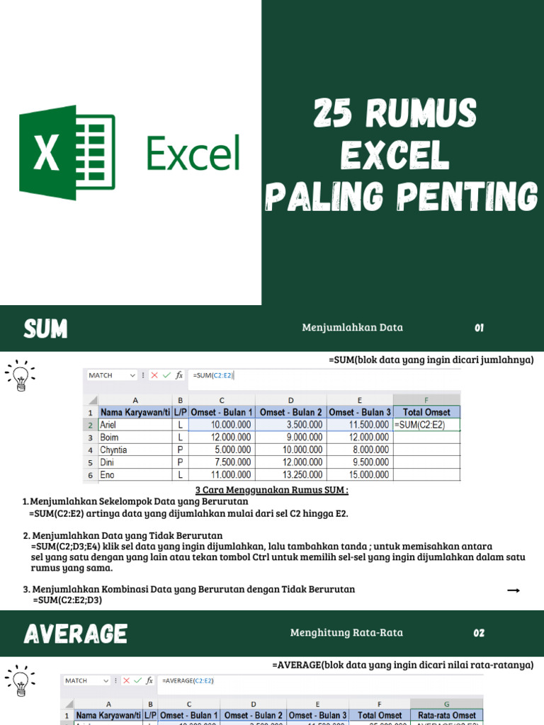25 Rumus Excel Paling Penting | PDF