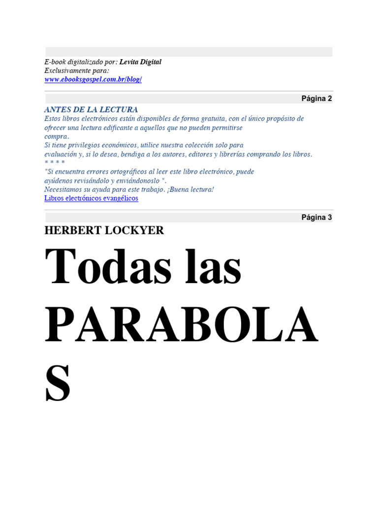 Todas Las Parabolas de La Biblia | PDF | Parábolas de Jesús | Parábola