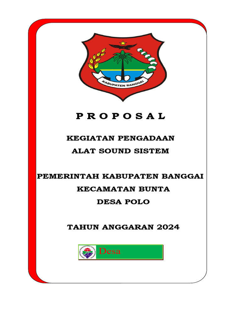 Proposal Pengadaan Sound System Desa Polo | PDF