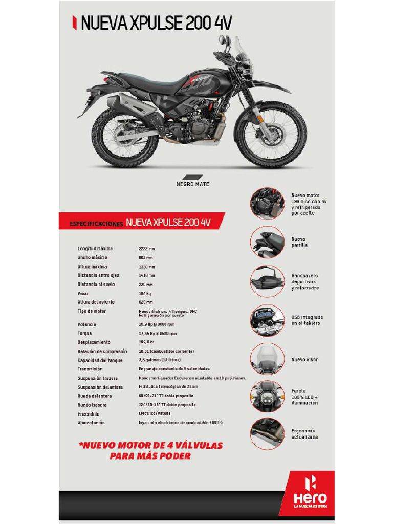 Ficha Tecnica Xpulse 200 4v | PDF