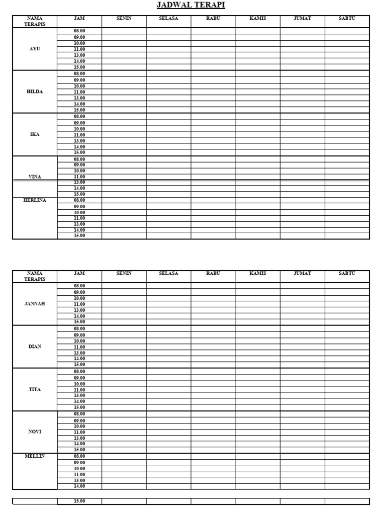 Jadwal Terapi | PDF