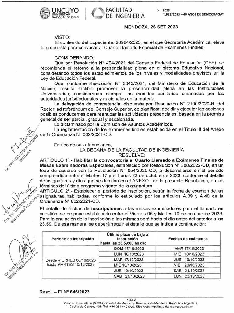 MESAS ESP 2023 - Resol-646-2023-Fi | PDF