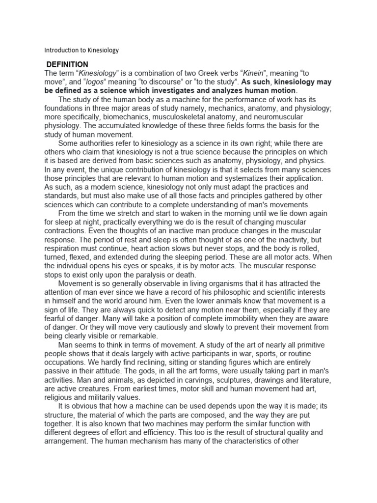 Introduction To Kinesiology Lesson 1 | PDF | Physical Therapy | Foot