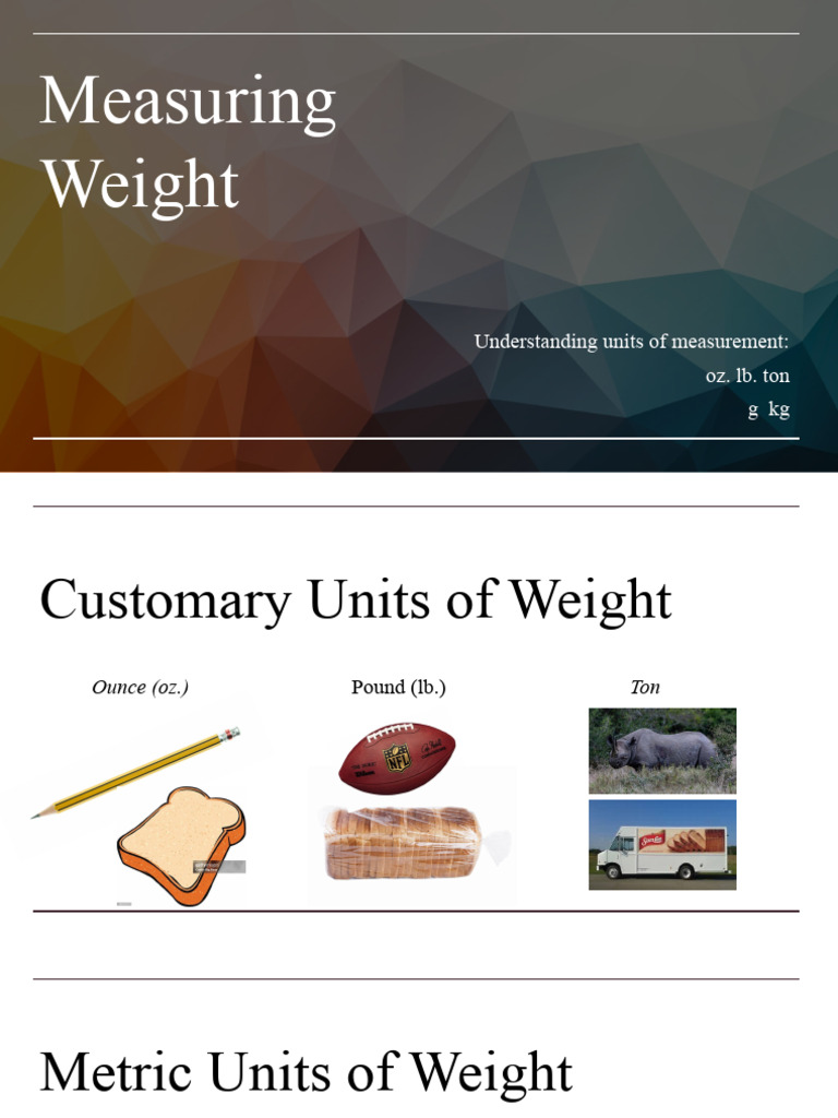 Measuring Weight PPT | PDF