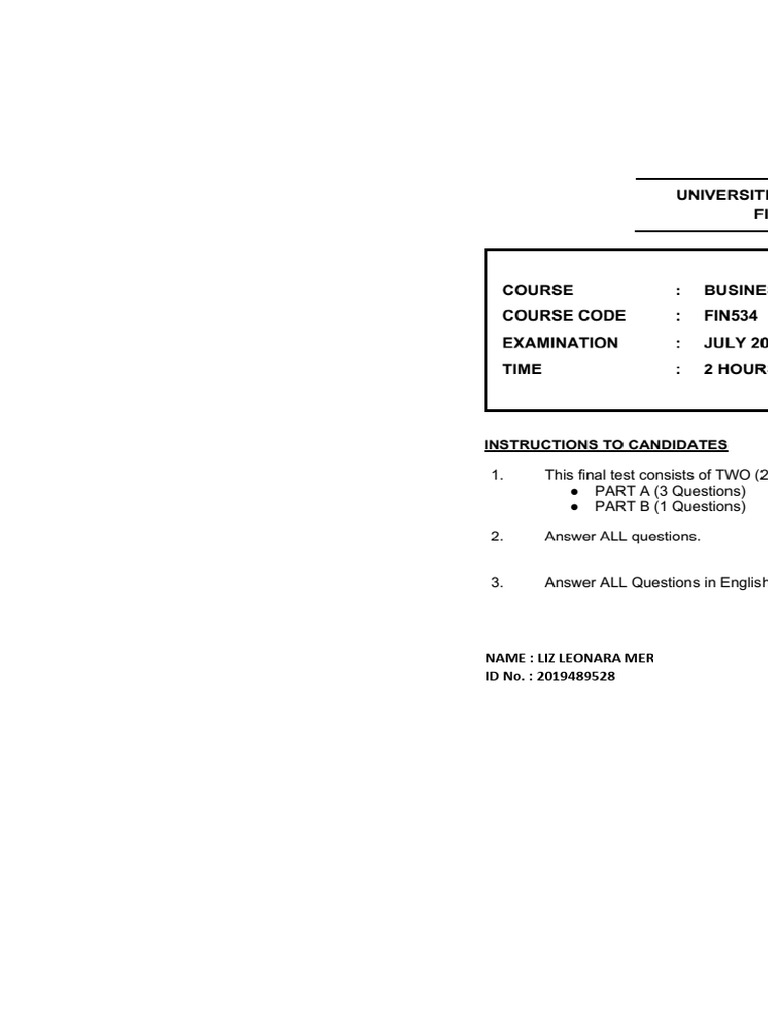 Test 1 Question New | PDF | Net Income | Errors And Residuals