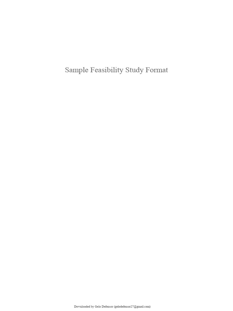 Sample Feasibility Format | PDF | Market (Economics) | Marketing