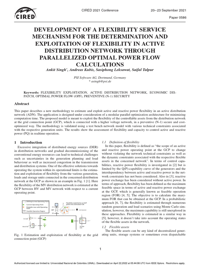 Development of A Flexibility Service Mechanism For The Determination ...
