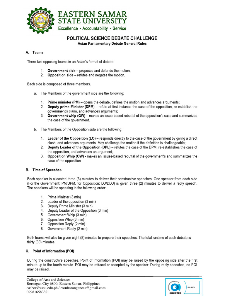Debate Format | PDF