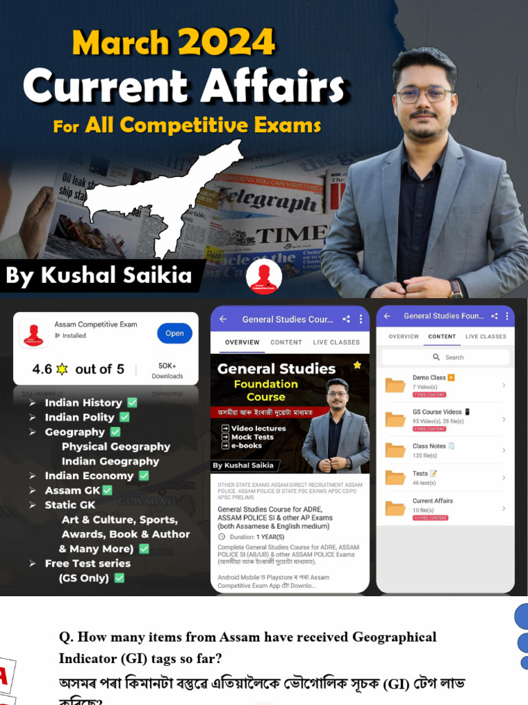 March 2024 Current Affairs Quiz | PDF