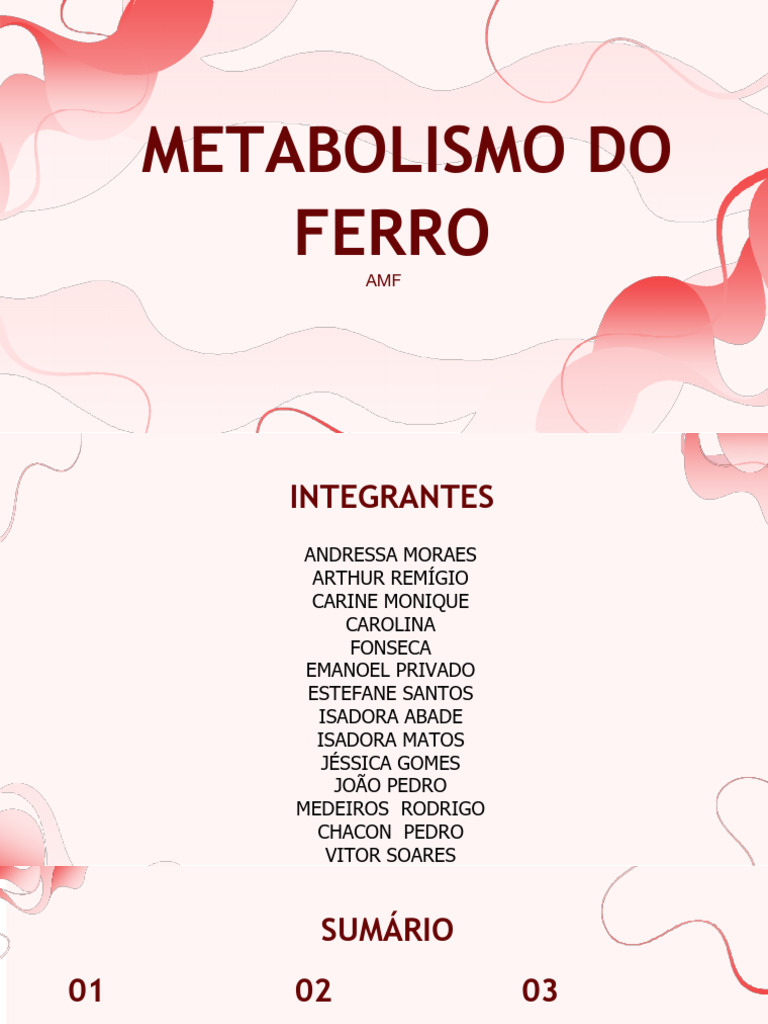 Metabolismo Do Ferro FINAL | PDF | Ferro | Biologia