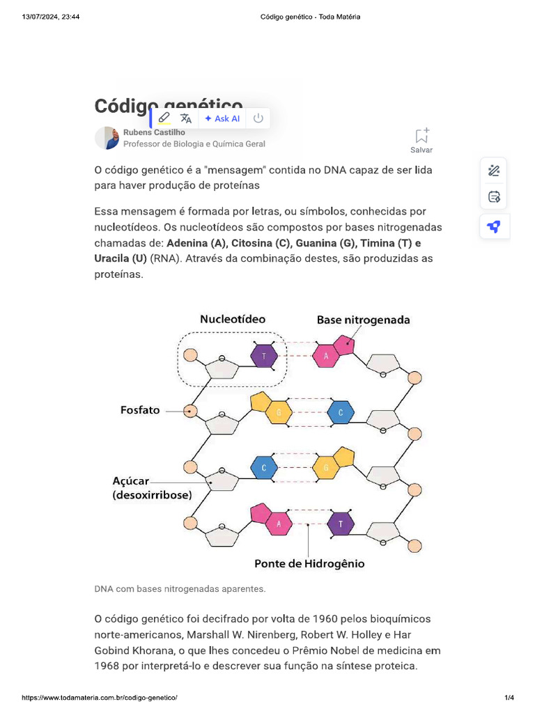 Código Genético | PDF