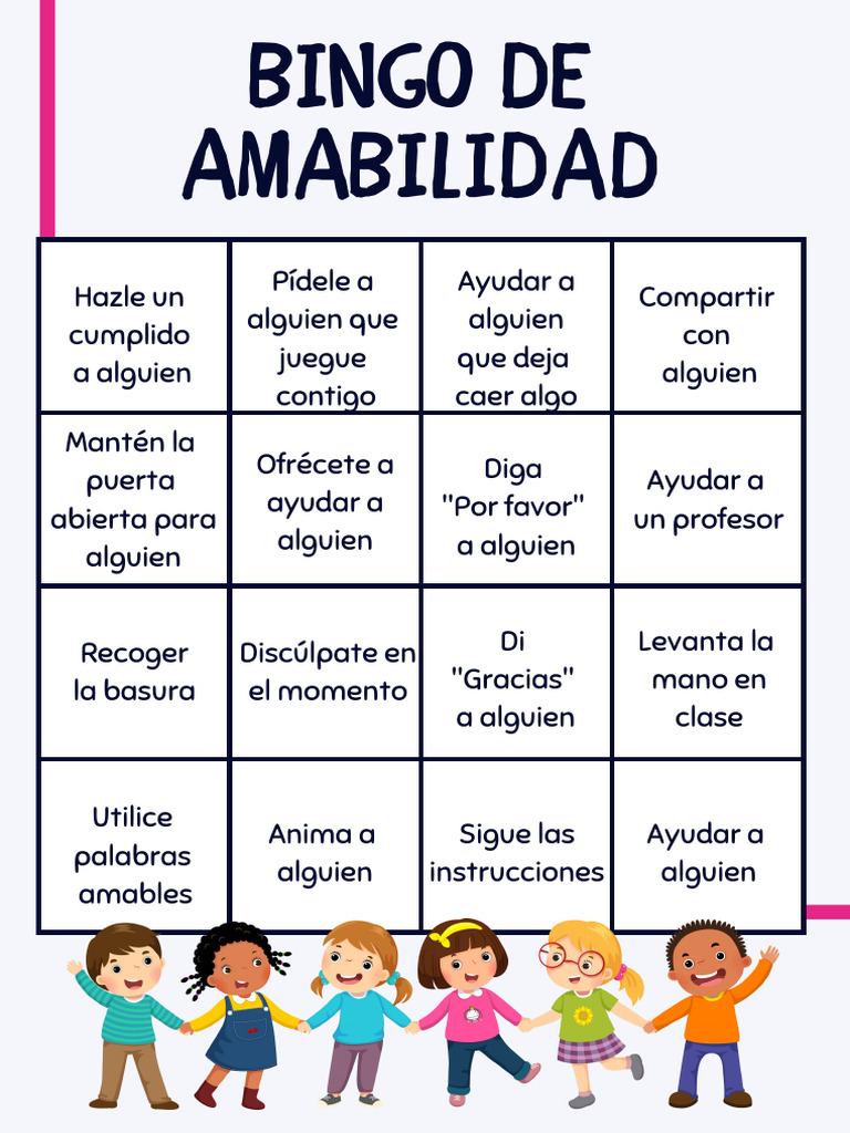 Bingo de Amabilidad para Niños | PDF