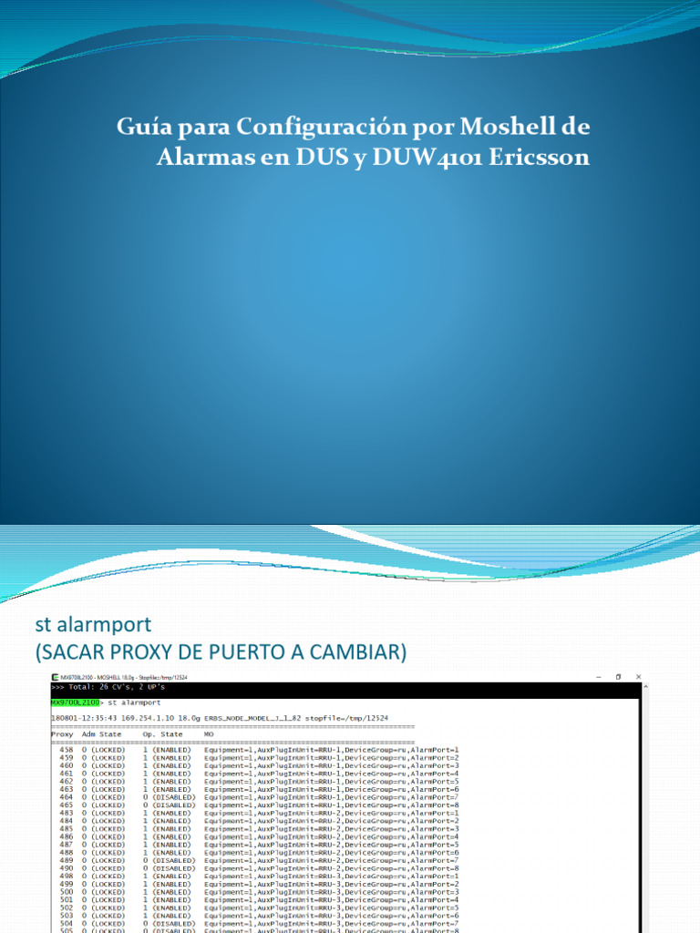 Guia para Configuracion Por Moshell de Alarmas en Dus y Duw 4101 ...