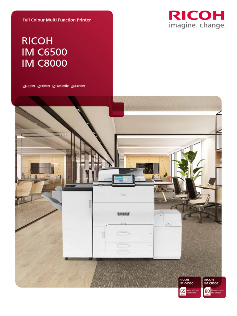 Ricoh Im c6500 c8000 Brochure | PDF | Image Scanner | Printer (Computing)