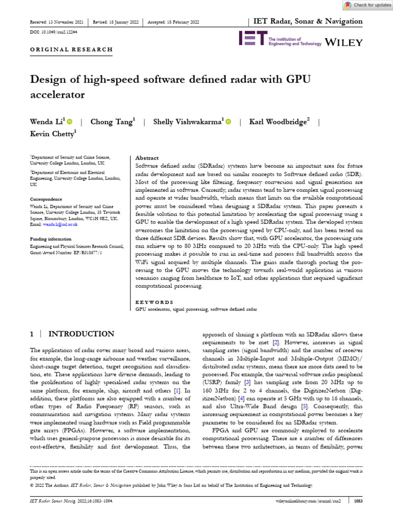 1 - Design of GPU-Based Aerial Monitoring Signal Processing Software | PDF | Graphics Processing ...