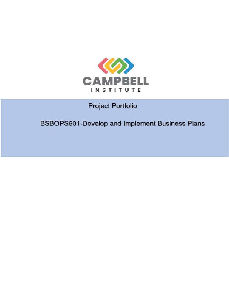 BSBOPS601 Project Portfolio | PDF | Business | Marketing