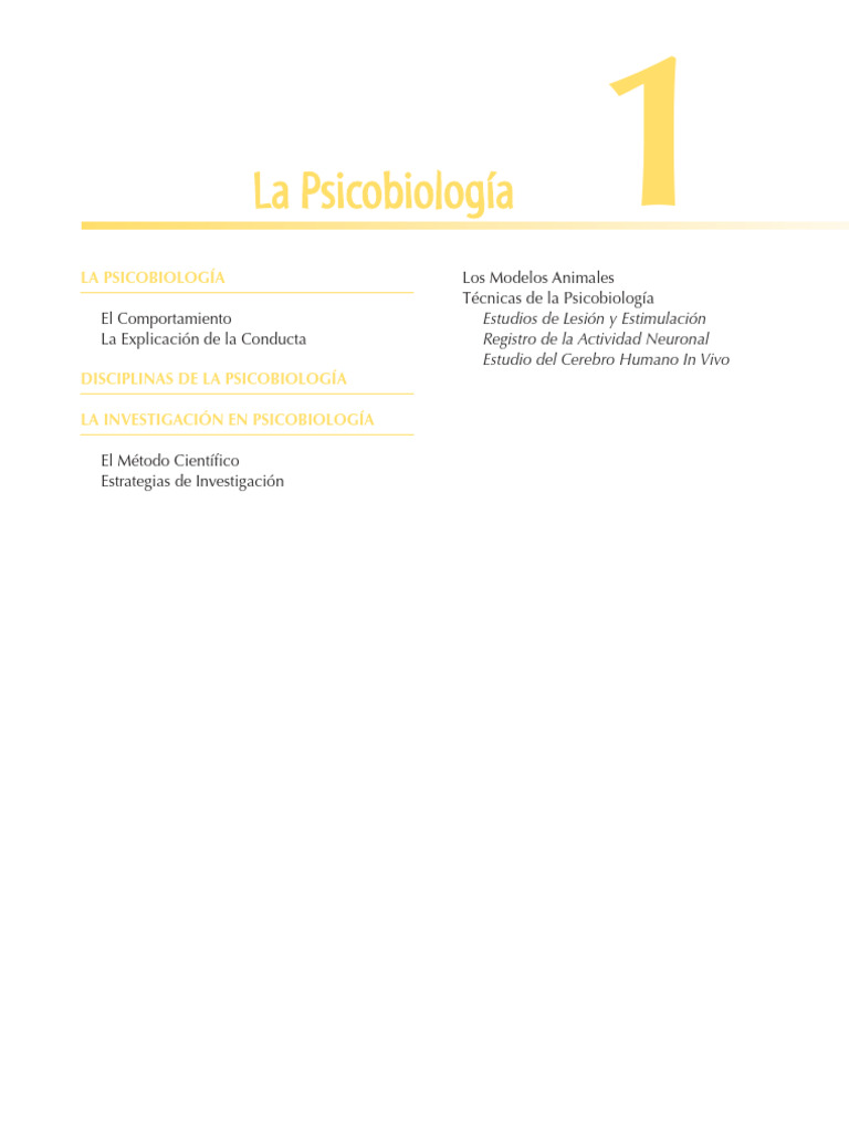 01 Psicobiologia | PDF | Neurociencia conductual | Sicología