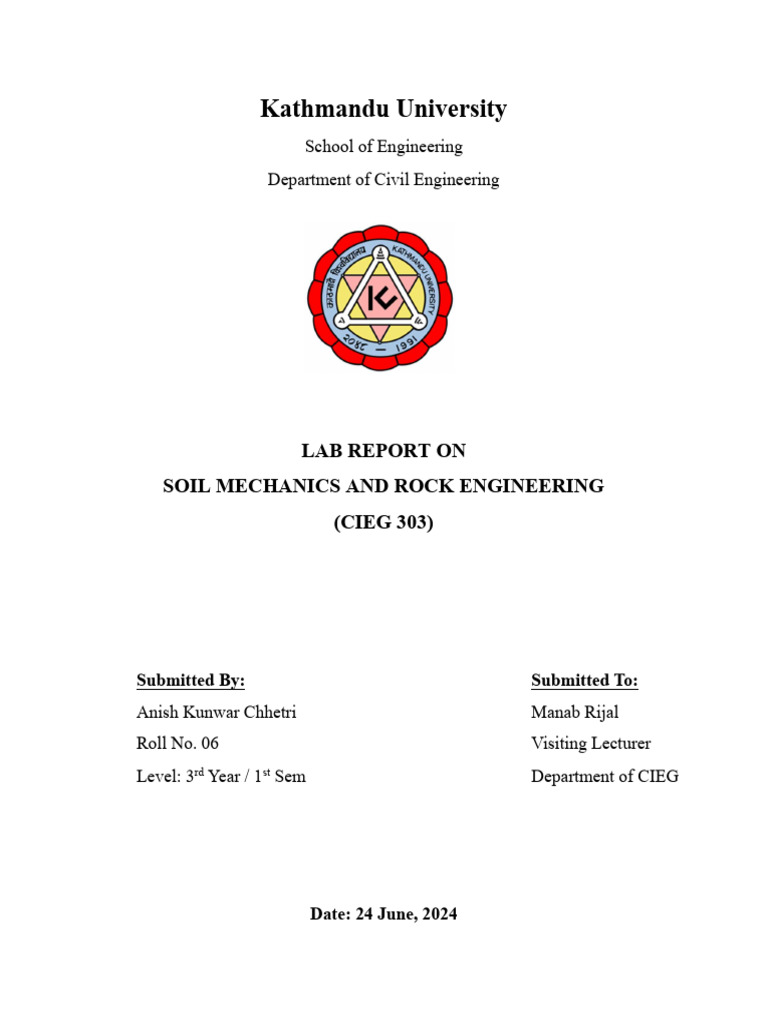 SOIL LAB TEST REPORT | PDF | Applied And Interdisciplinary Physics ...