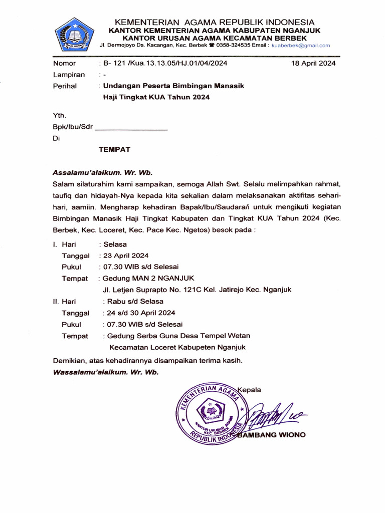 Undangan Manasik | PDF