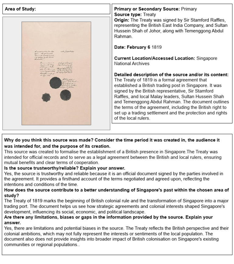 Source Analysis Example - For Sharing | PDF | Singapore | World Politics