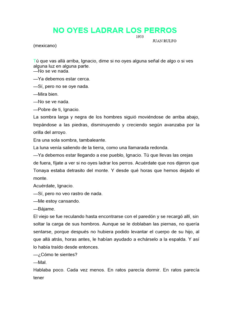 No Oyes Ladrar Los Perros | PDF