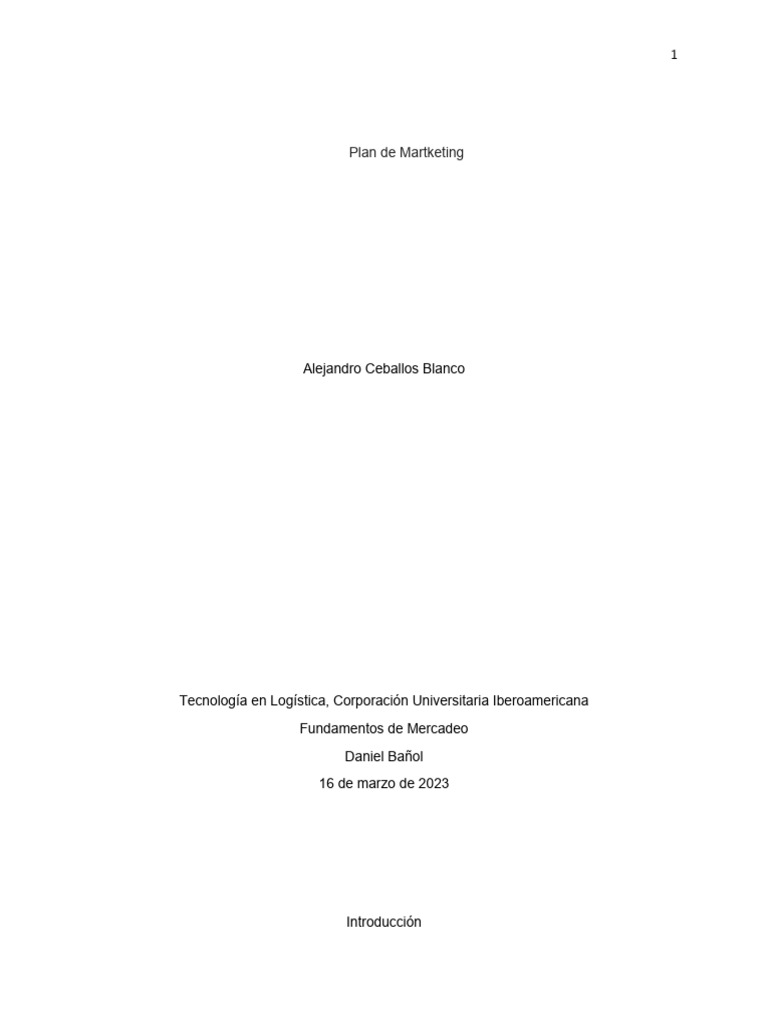 Plan de Marketing (Acti 1) | PDF | Marketing | Coca Cola