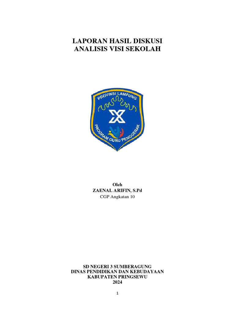 Laporan Hasil Diskusi PI2 - Oleh CGP ZAENAL ARIFIN | PDF