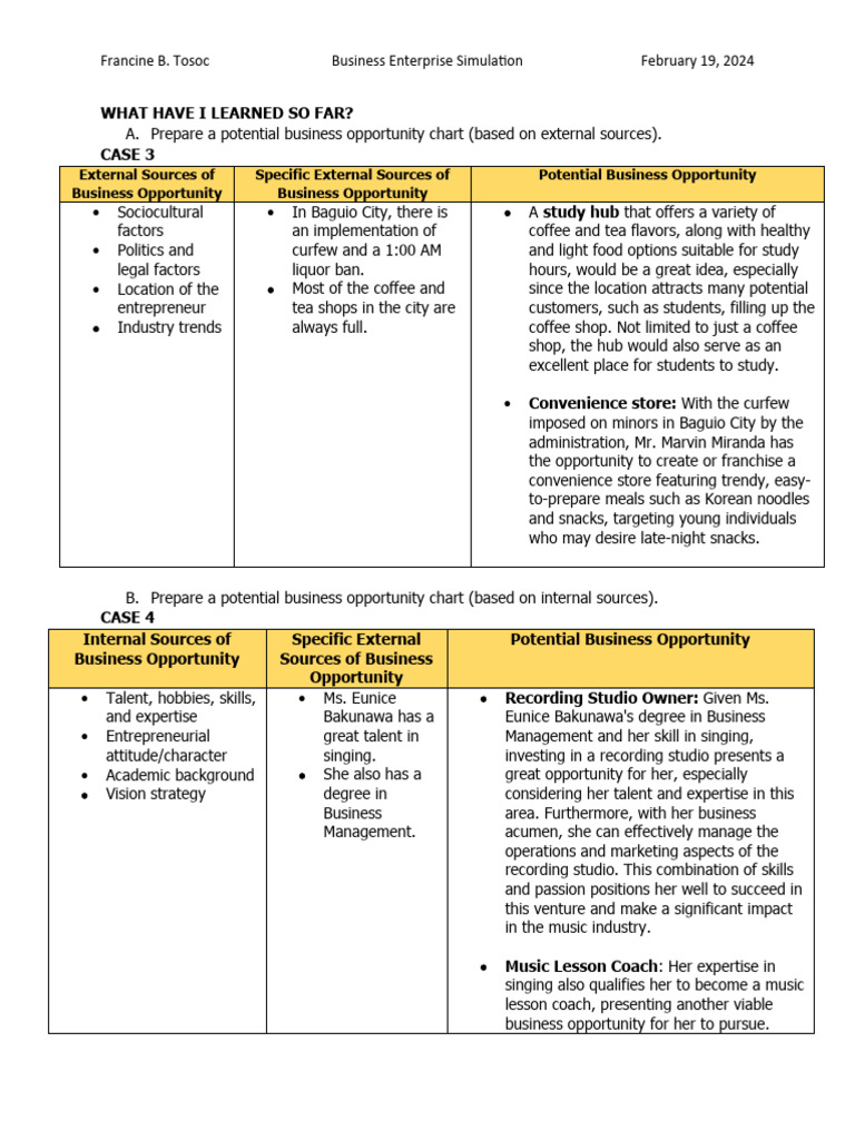 Simulation Act | PDF | Entrepreneurship | Business
