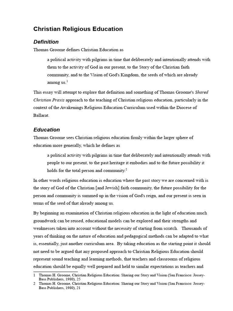 Exploring Christian Religious Education | PDF | Teachers | Curriculum
