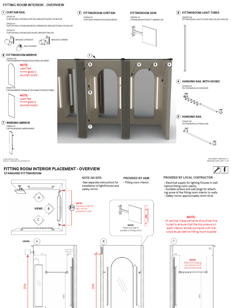 Fitting Room Interior - 2021 - Installation | PDF | Pallet | Mirror