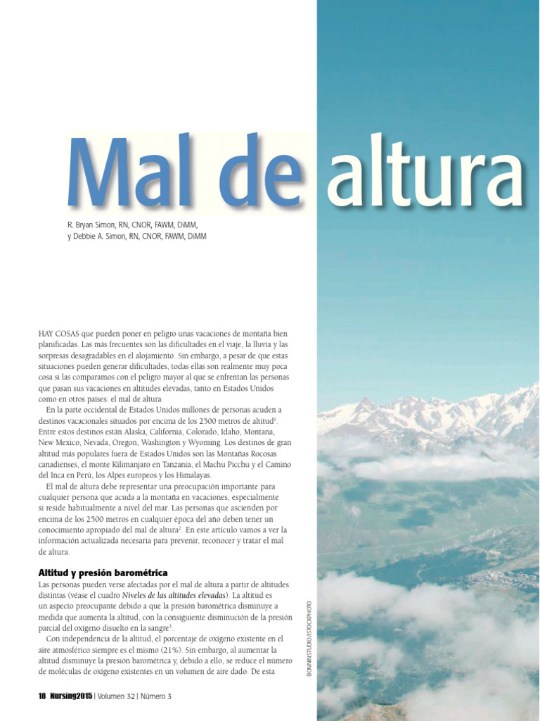 Mal de Altura | PDF | Sangre | Oxígeno