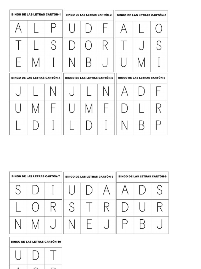 Bingo Abecedario | PDF