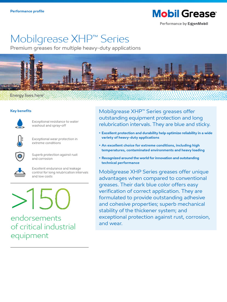Mobilgrease XHP Series v3 Focus | PDF | Building Engineering | Materials