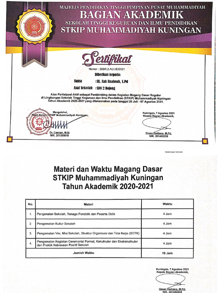 HJ Eah Pem Magang 2021 | PDF