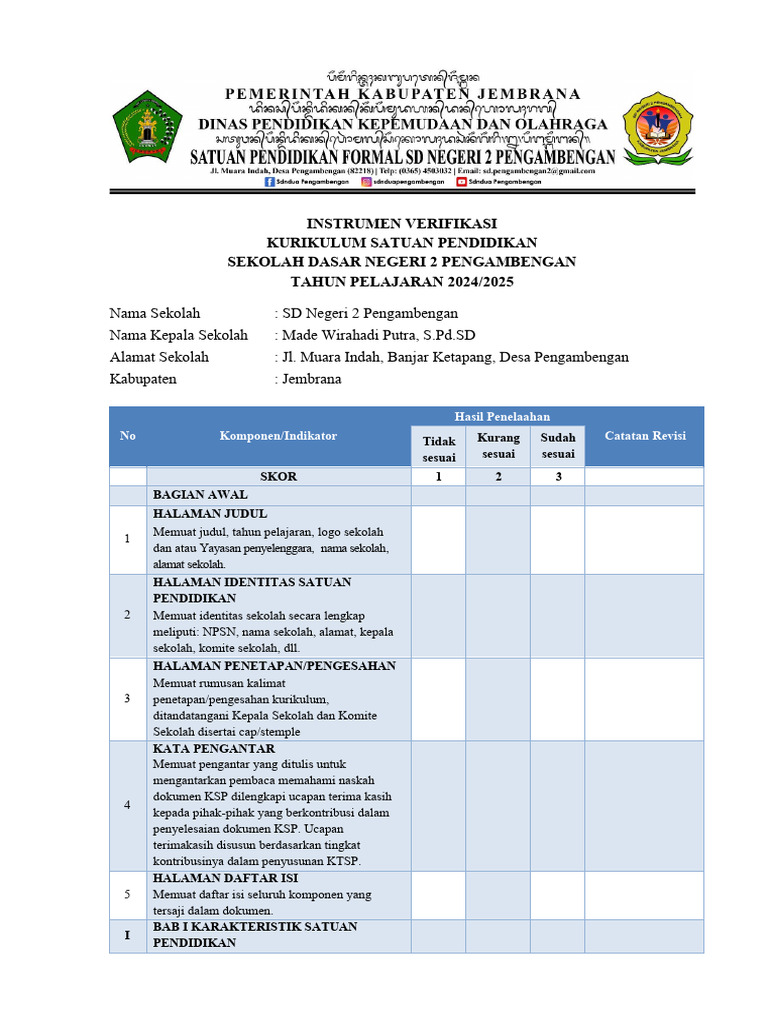Instrumen KSP 2024 | PDF