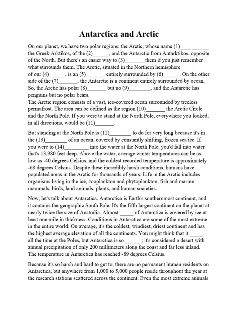 Arctic vs Antarctic: Key Differences | PDF | Antarctica | Arctic