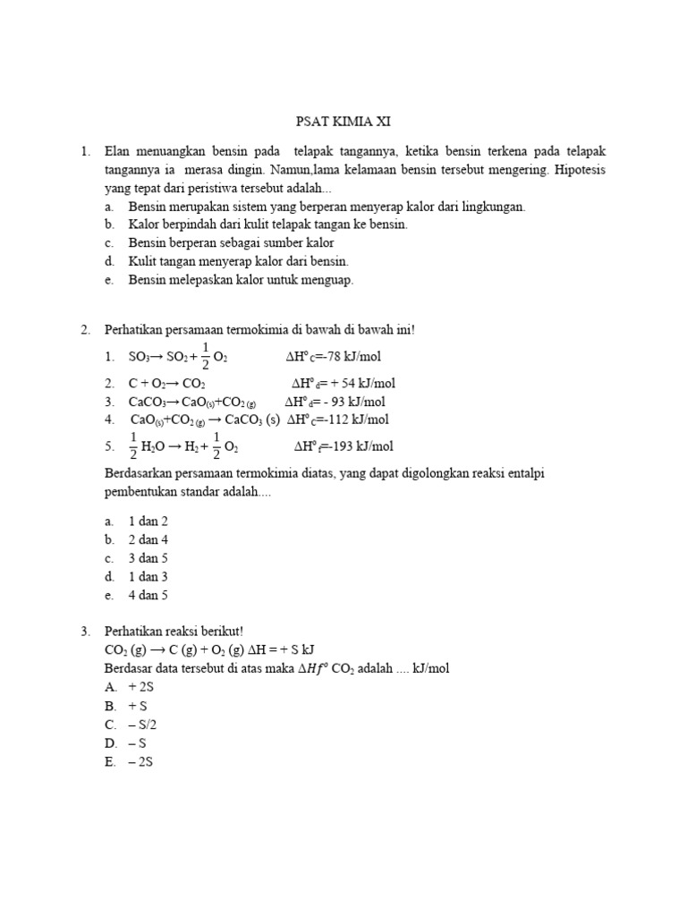 Soal Sat Xi 2024 | PDF