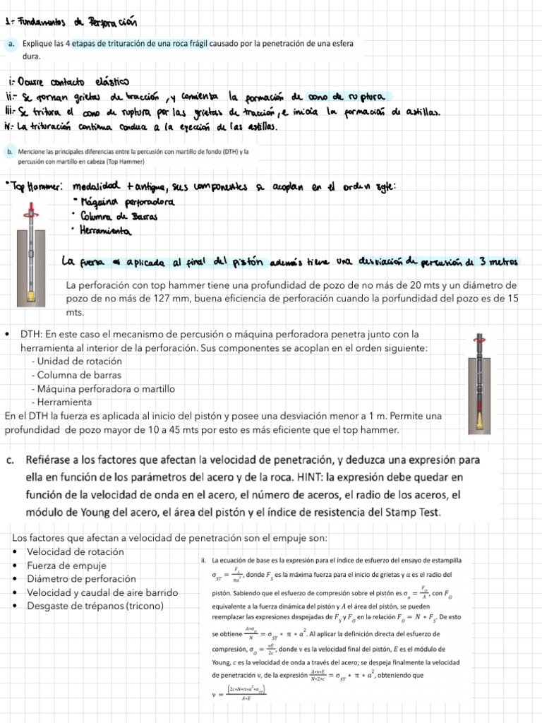 Gu A de Ejercicios Perforaci N y Tronadura | PDF | Perforación
