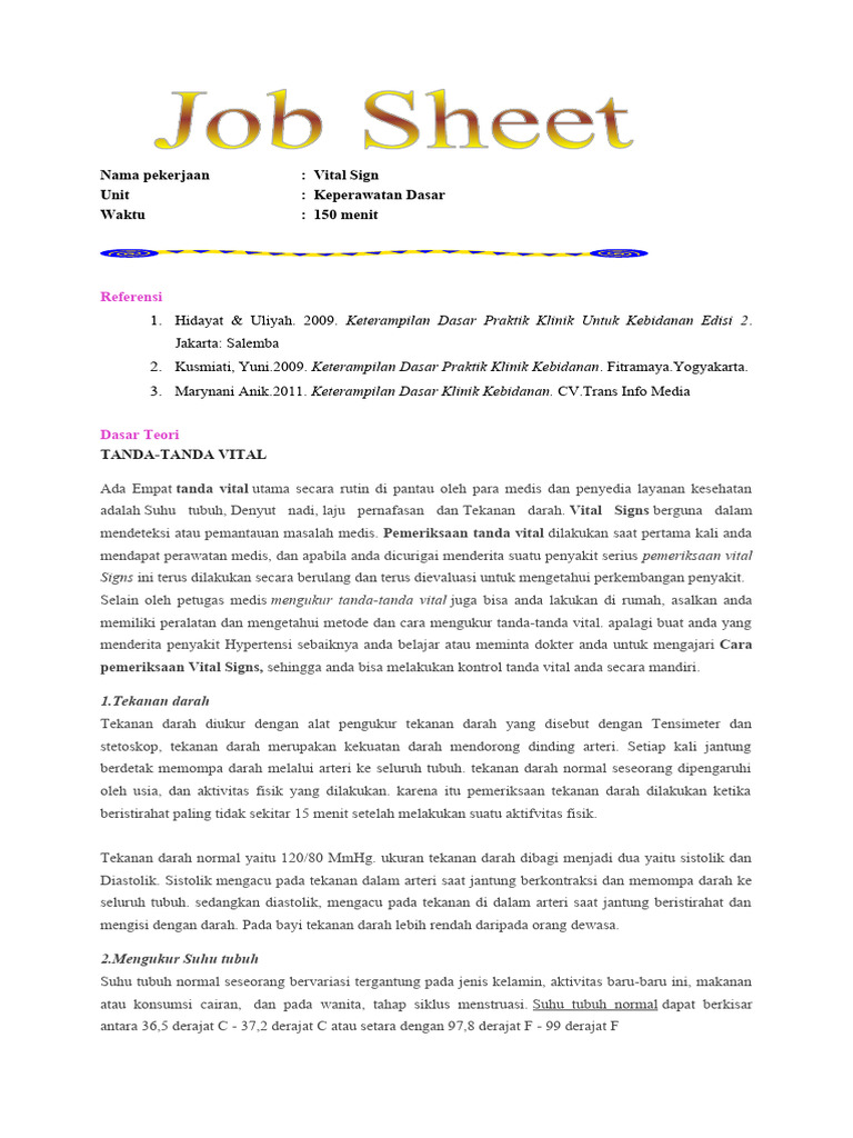Joob Sheet Vital Sign 3 | PDF | Kesehatan Holistik | Sains & Matematika