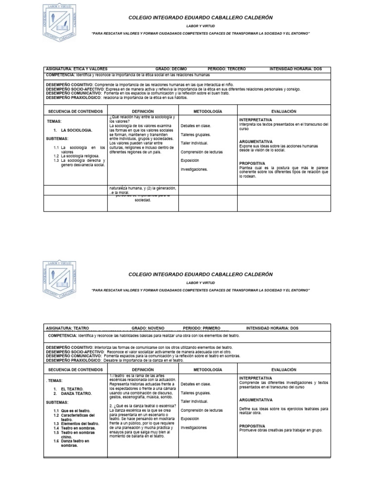 Etica y Valores Decimo. | PDF | Teatro | Moralidad