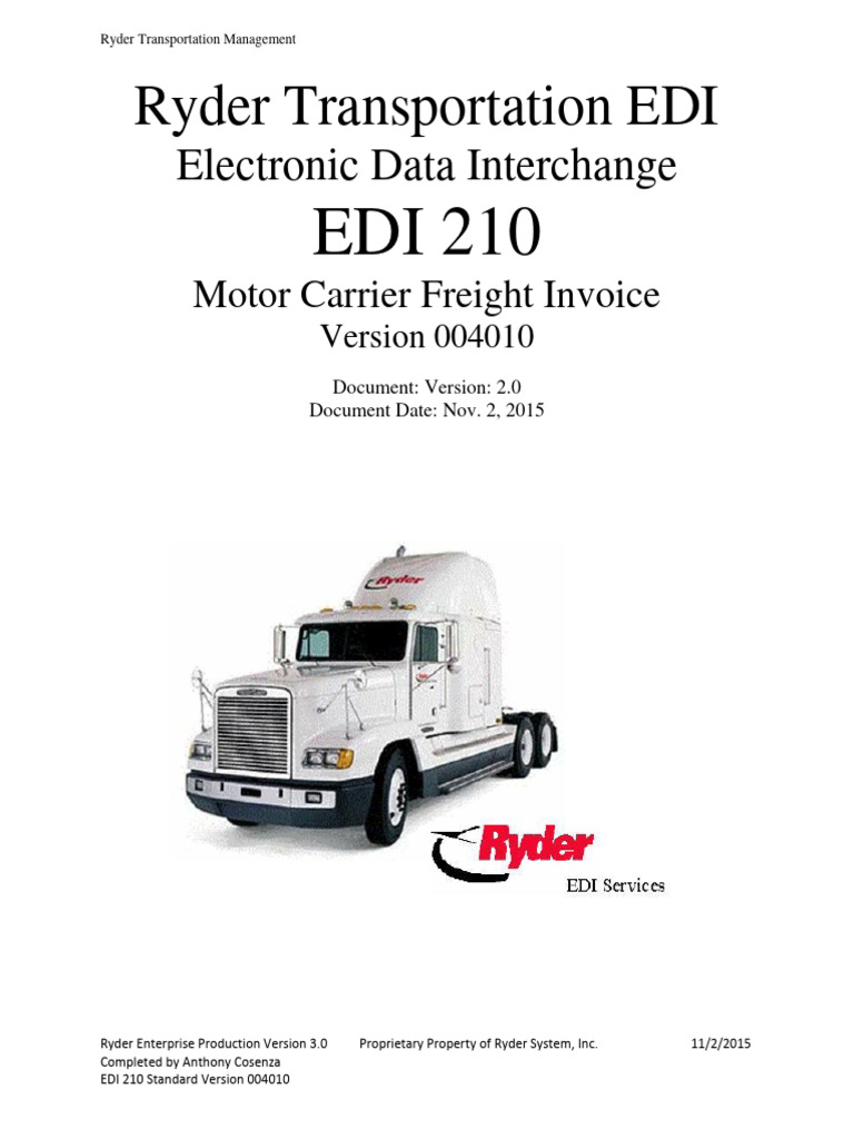 210 Motor Carrier Freight Invoice-2 | PDF | Electronic Data Interchange ...