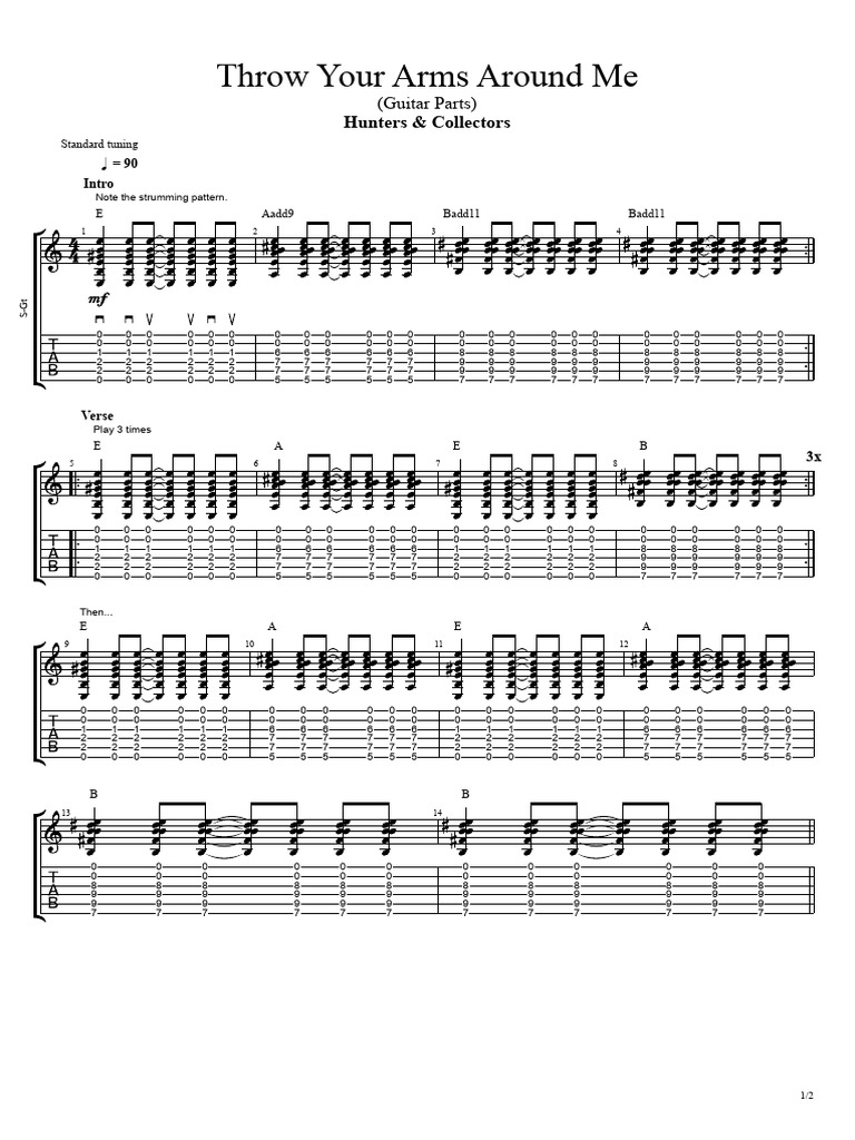Throw Your Arms Around Me Chords | PDF | Rock Songs | Songs