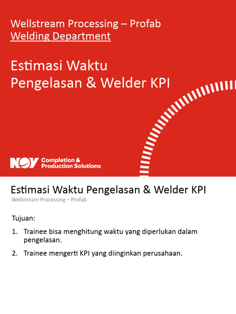 1-6 Welding Time Estimation & KPI R0 | PDF | Komputer | Teknologi ...