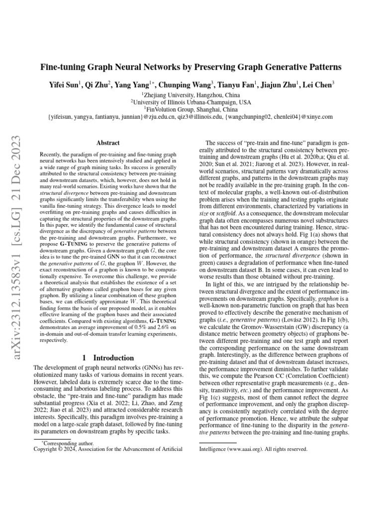 Fine-Tuning Graph Neural Networks by Preserving Graph Generative ... Fine-Tuning Graph Neural Networks by Preserving Graph Generative ...