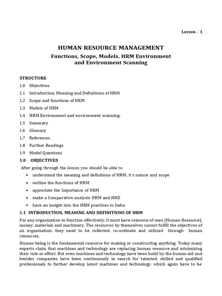 Unit 1 | PDF | Human Resource Management | Performance Appraisal