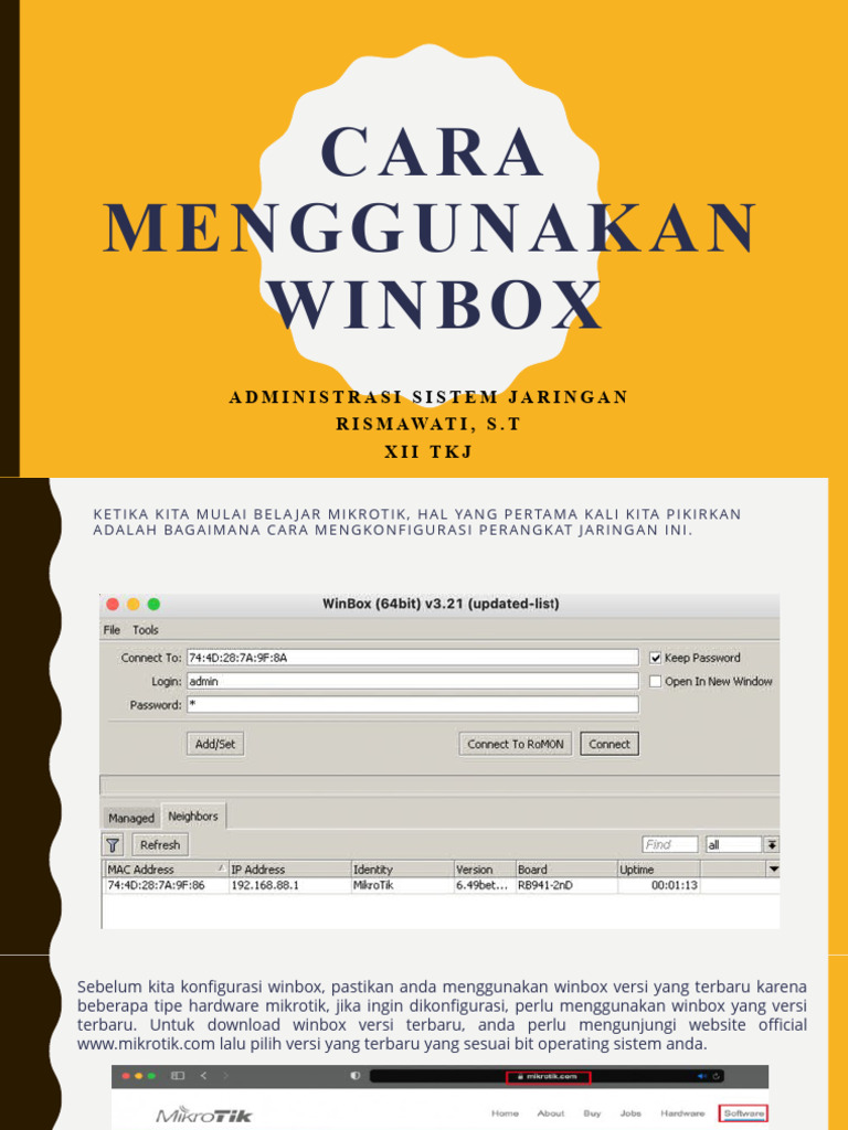 Cara Menggunakan Winbox | PDF