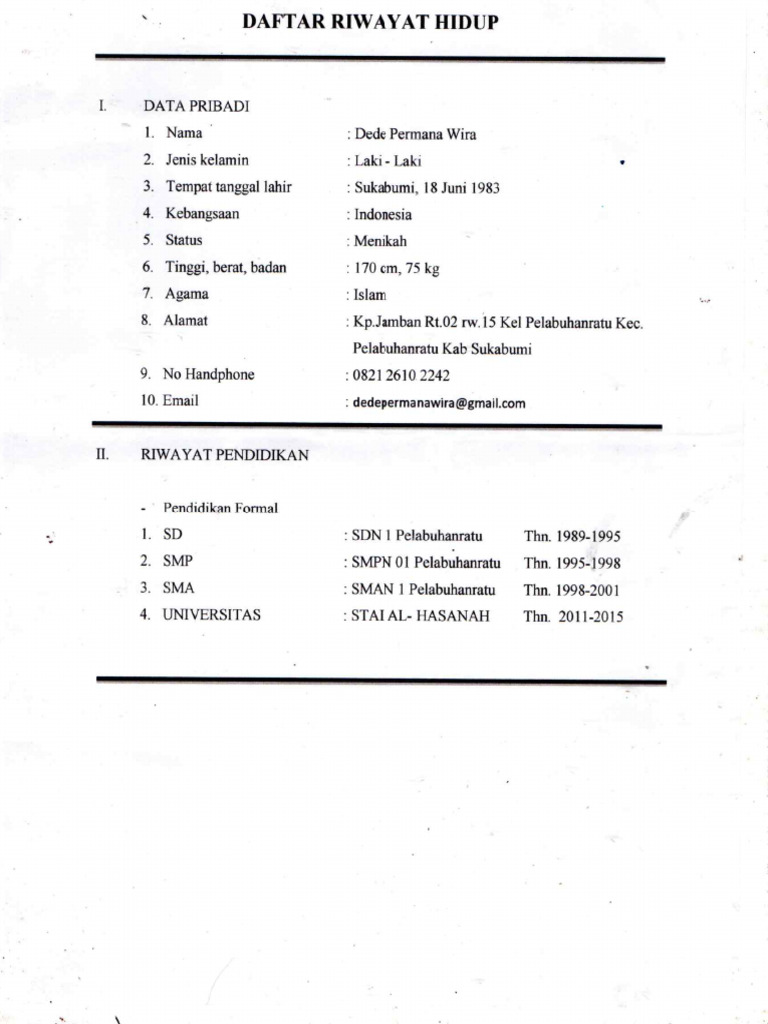 CV dede_lengkap | PDF