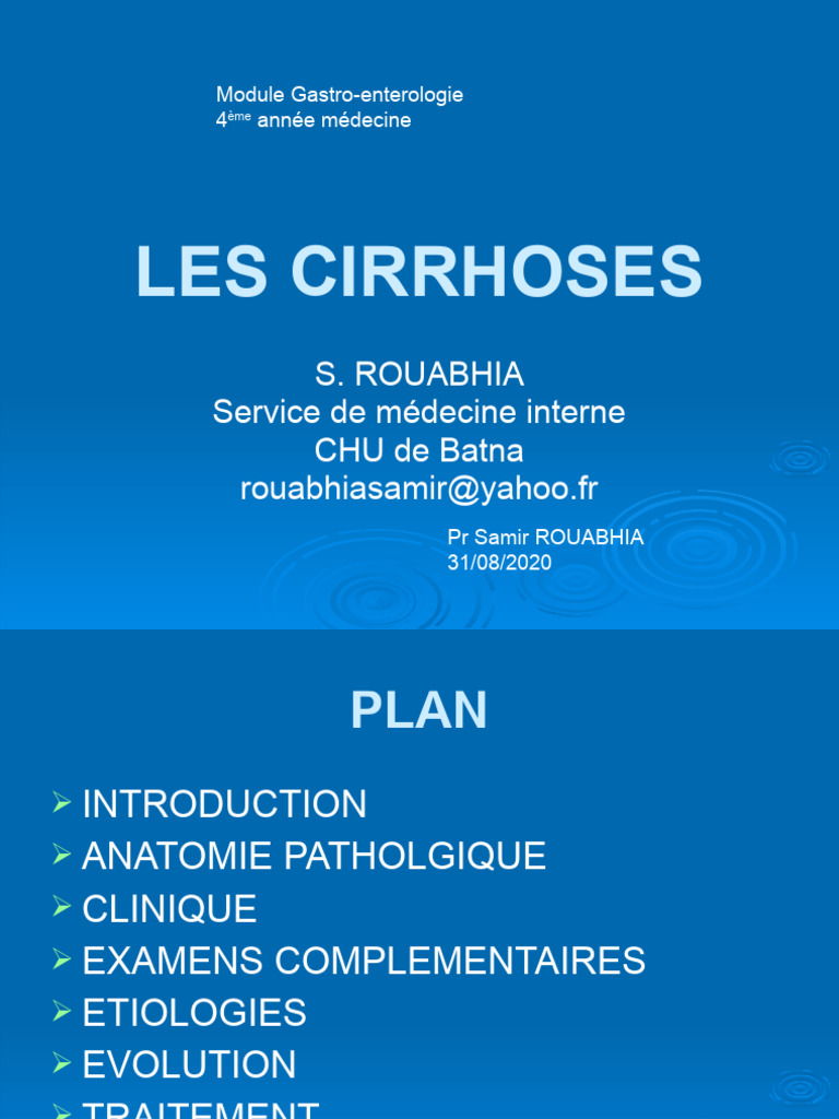 Les Cirrhoses 1 | PDF | Cirrhose | Hépatite