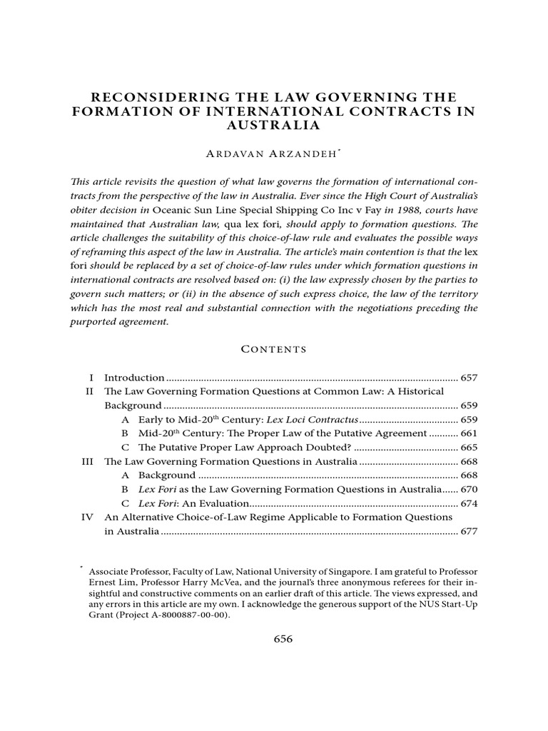 Reconsidering The L Aw Governing The | PDF | Choice Of Law | Legal Concepts